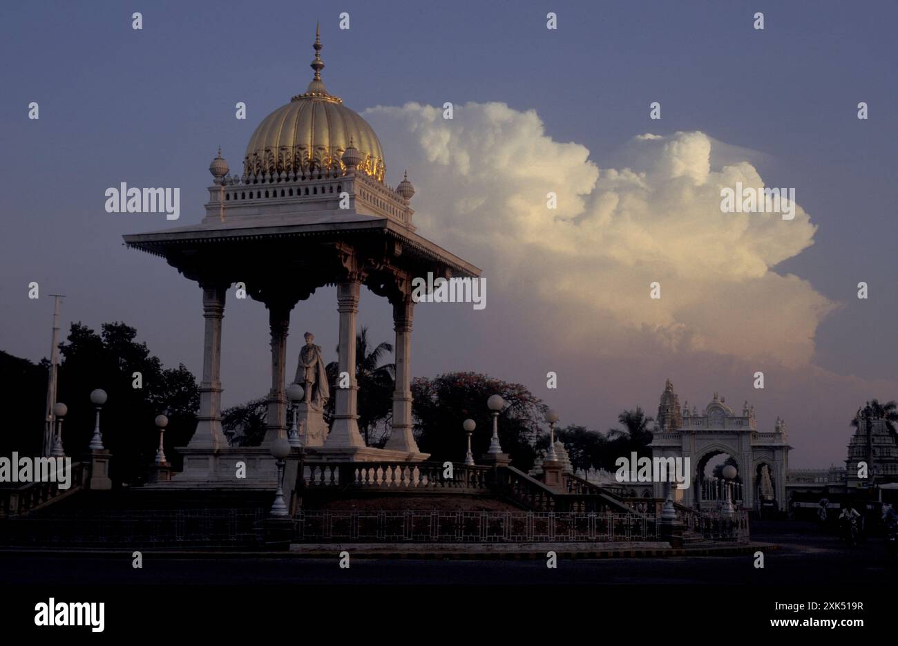 the Statue of Maharaja Chamarajendar Wodeyar in front of Mysore Palace ...