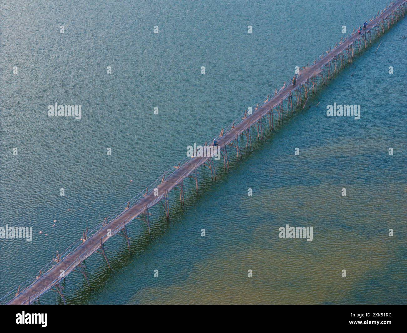 View of Ong Cop bridge or Tiger wooden bridge, Vietnam's longest wooden ...