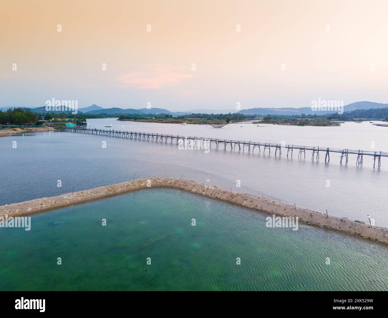 View of Ong Cop bridge or Tiger wooden bridge, Vietnam's longest wooden ...