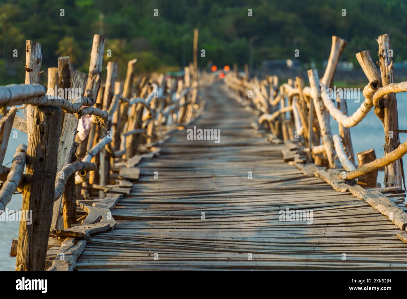 View of Ong Cop bridge or Tiger wooden bridge, Vietnam's longest wooden ...
