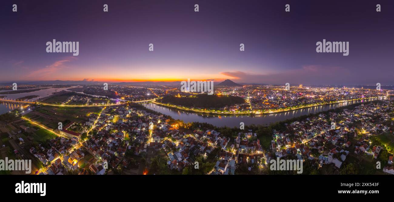 Aerial view of Nhan temple, tower is an artistic architectural work of ...
