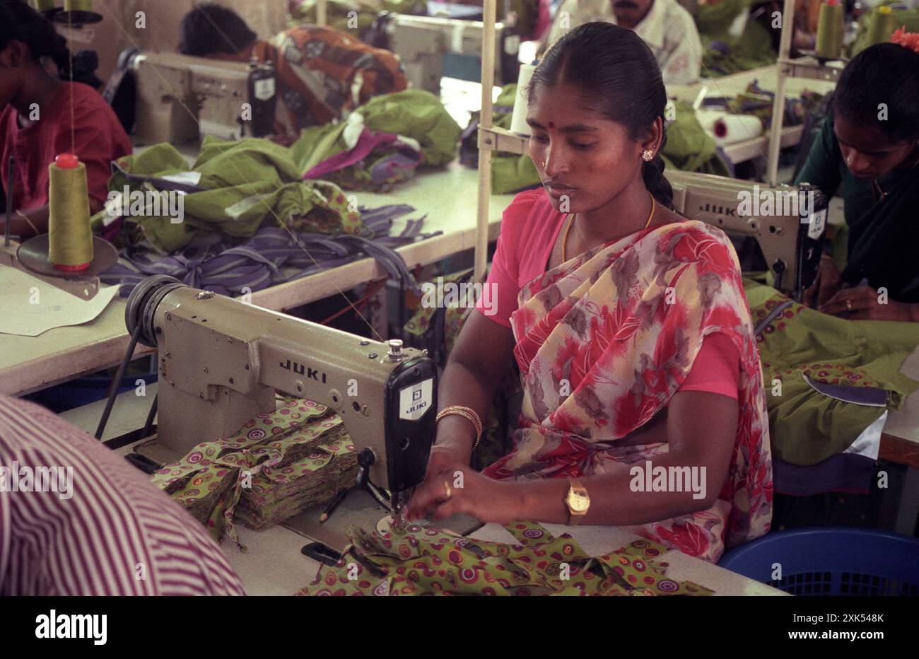 Women at work at a Textile and clothes Factory in the city of Mysore in ...