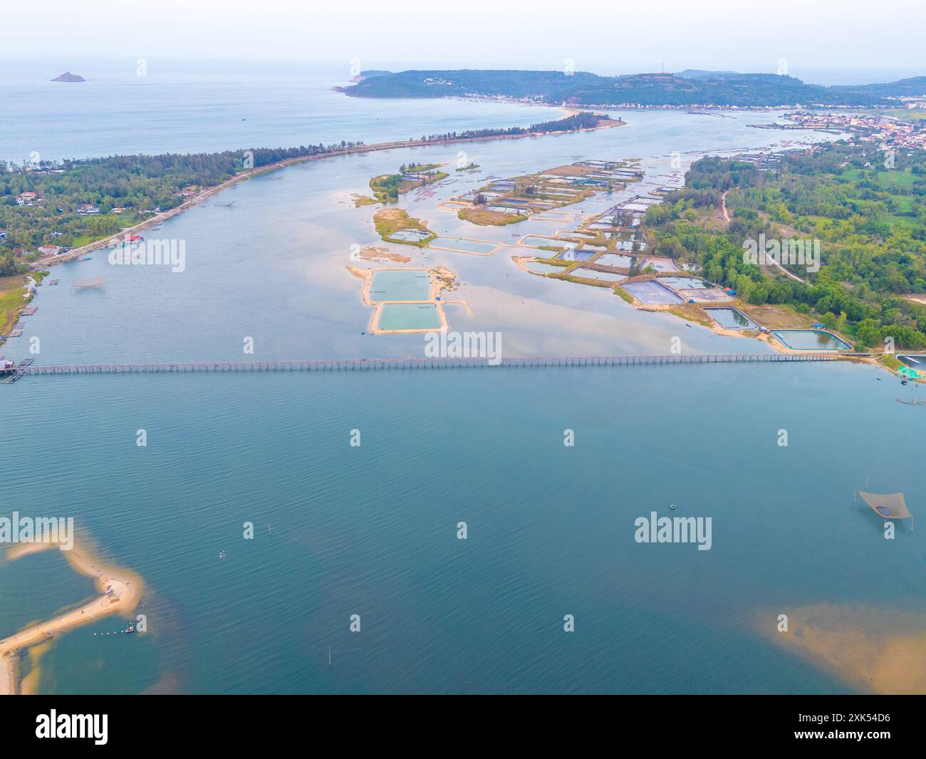 View of Ong Cop bridge or Tiger wooden bridge, Vietnam's longest wooden ...