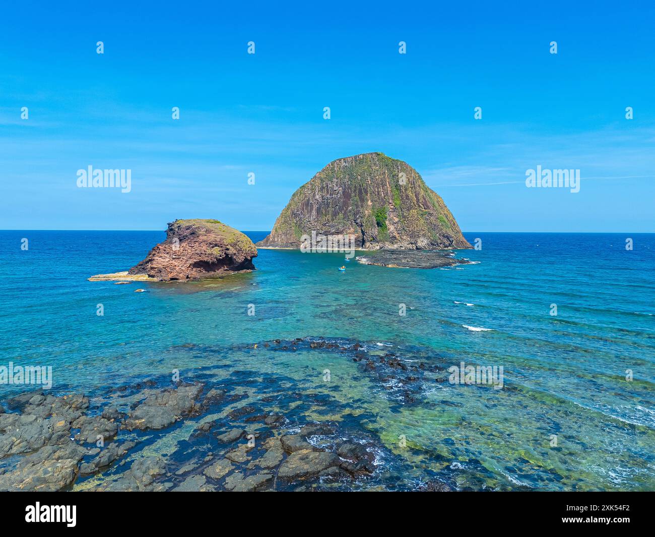Aerial view of Hon Yen Island, Phu Yen province, Vietnam. Travel and ...