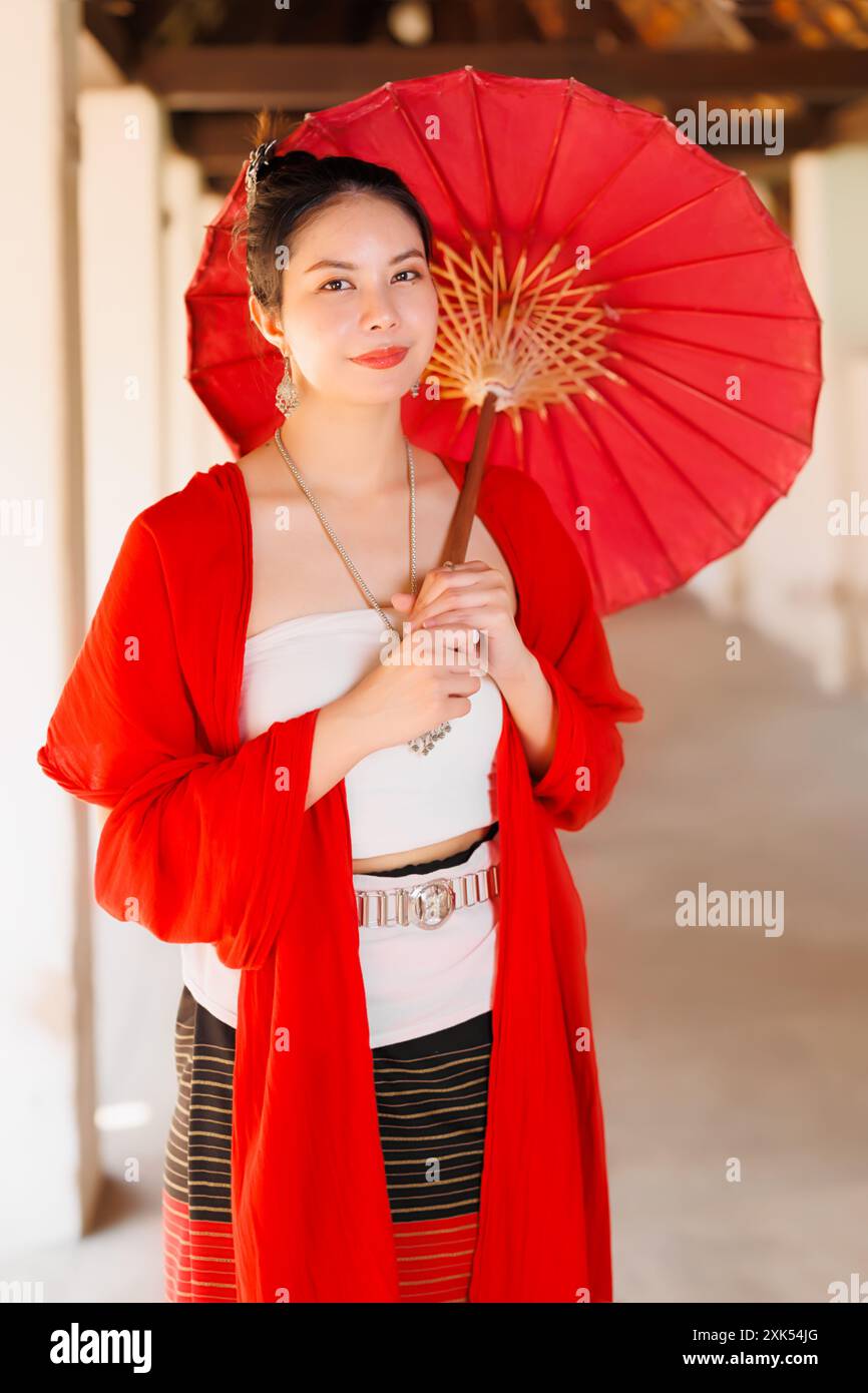 Northern Thai Chiangmai lanna people in traditional style clothes ...