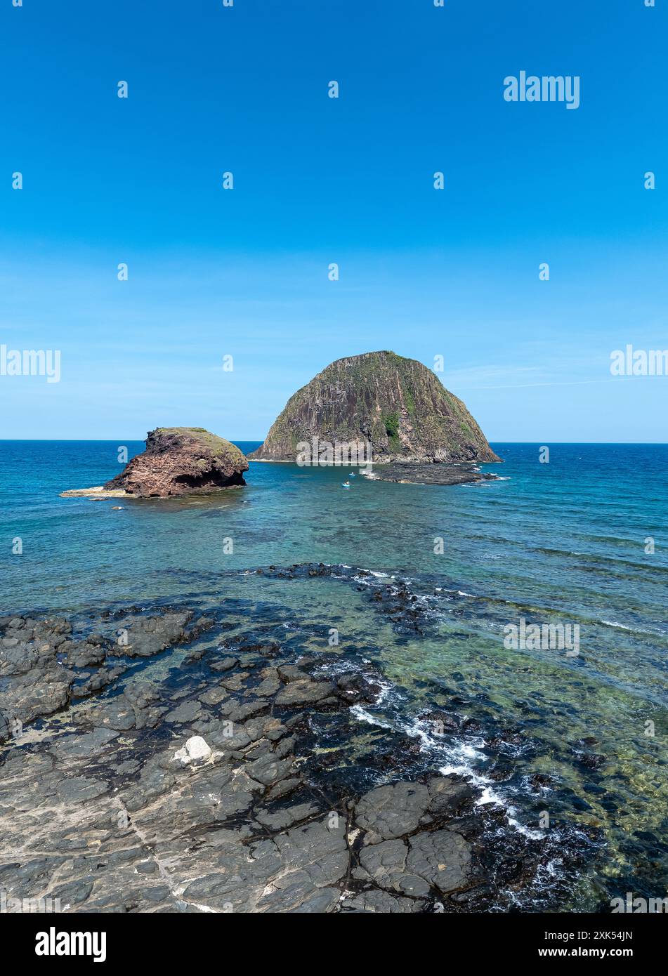 Aerial view of Hon Yen Island, Phu Yen province, Vietnam. Travel and ...