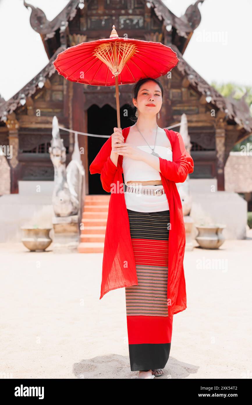Northern Thai Chiangmai lanna people in traditional style clothes ...