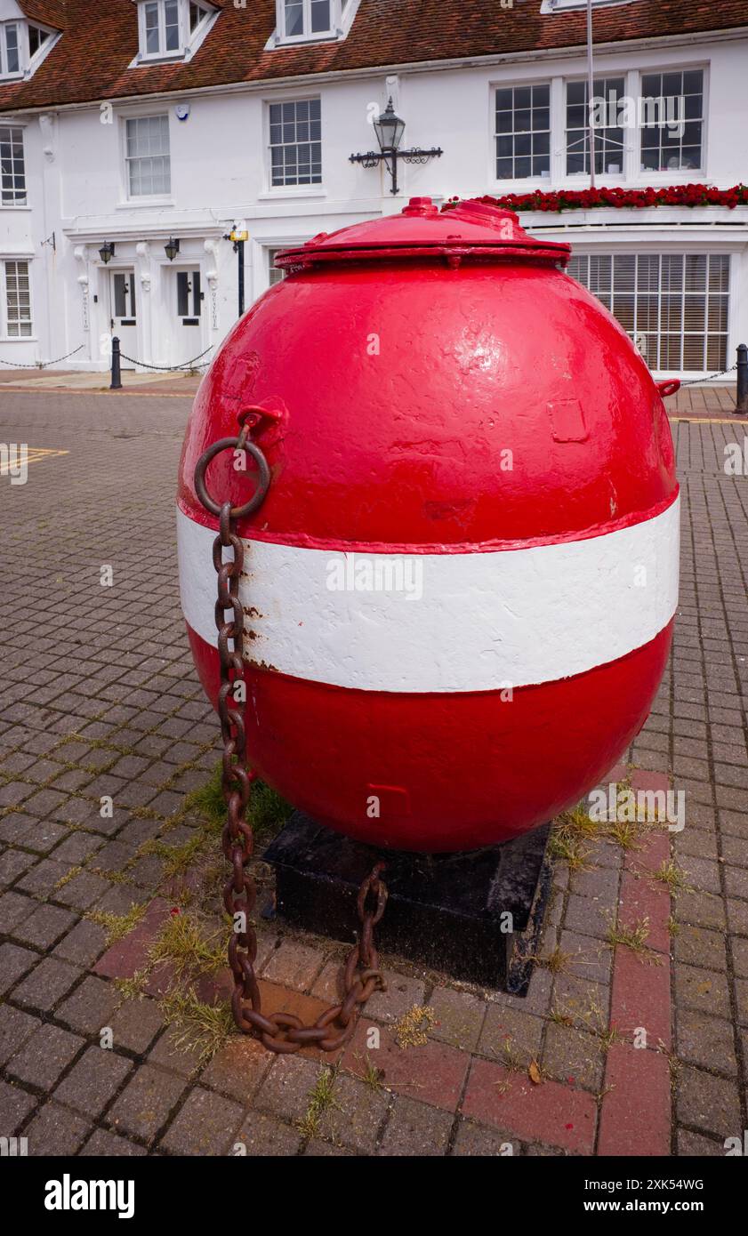 Sea mine with chain at Burnham on Crouch in Essex Stock Photo - Alamy