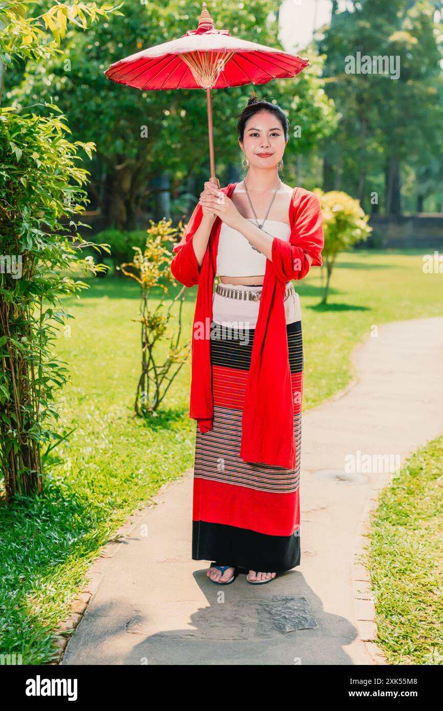 Northern Thai Chiangmai lanna people in traditional style clothes ...