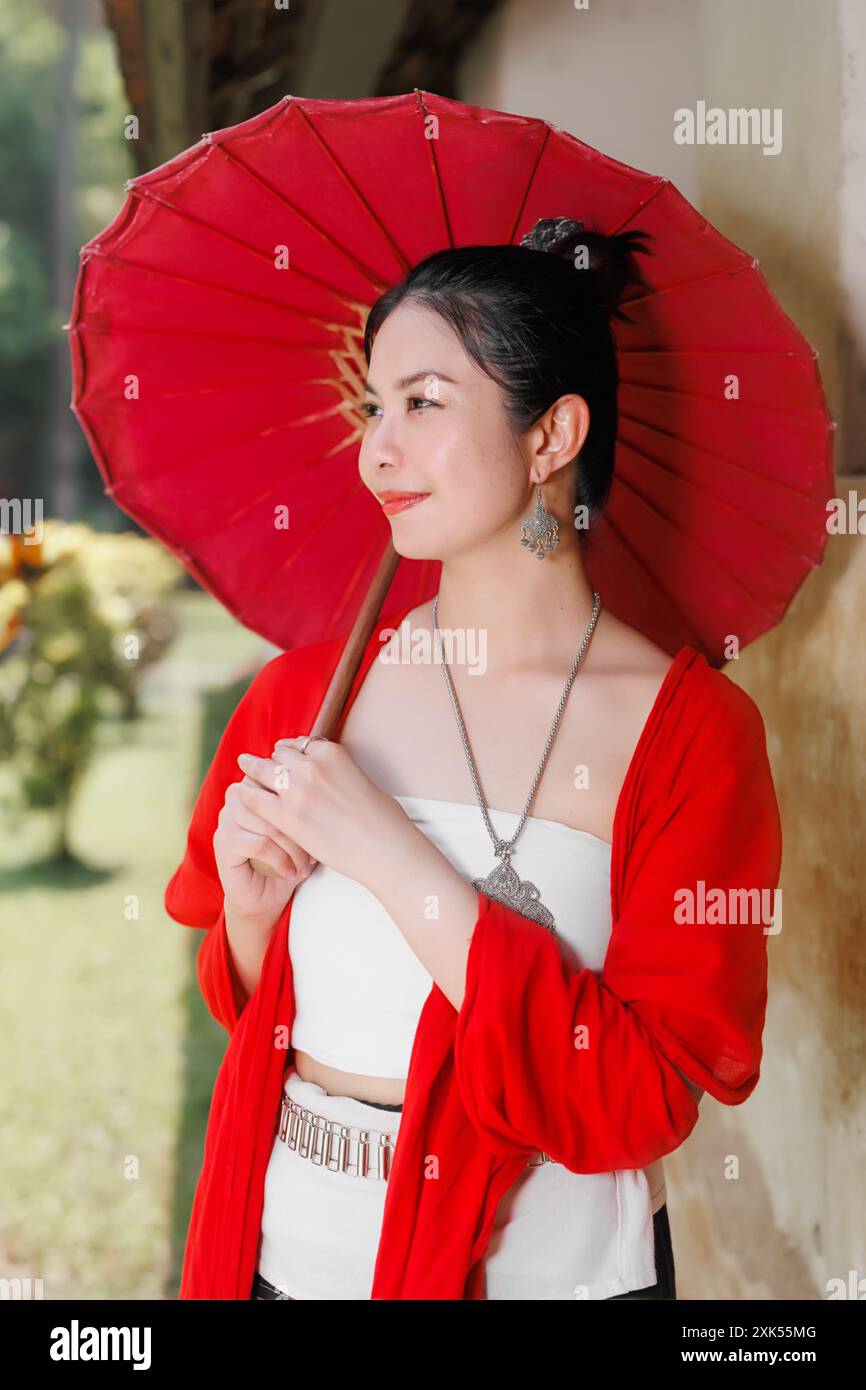 Northern Thai Chiangmai lanna people in traditional style clothes ...