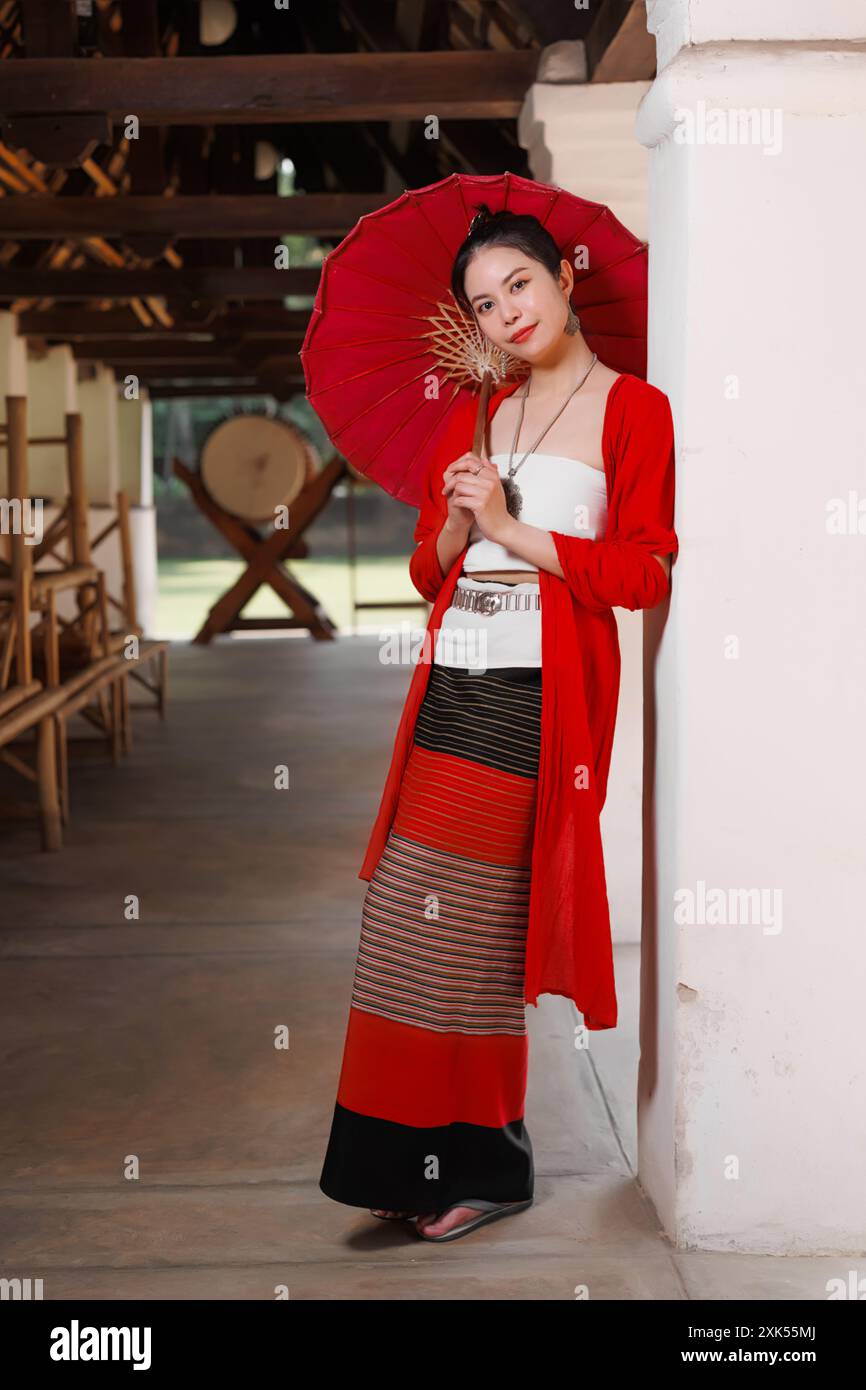 Northern Thai Chiangmai lanna people in traditional style clothes ...