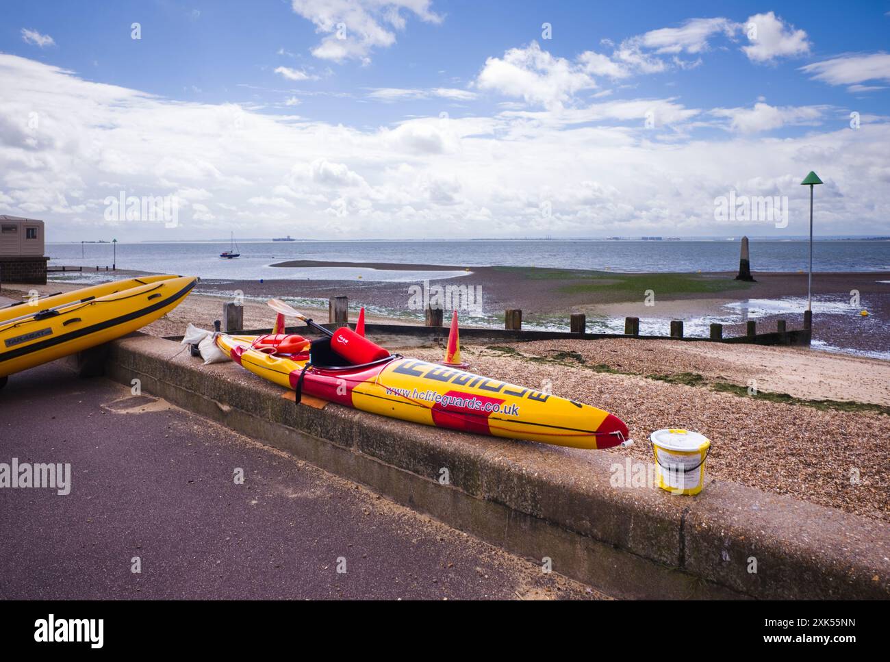 Chalkwell Lifeguards Club rescue canoe near Southend on Sea Stock Photo ...