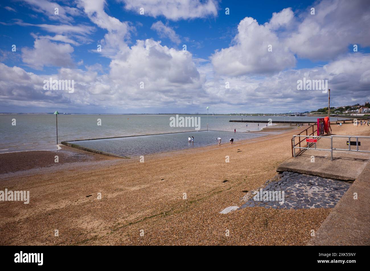 Seawater paddling pool at Chalkwell near Southend on Sea Stock Photo ...