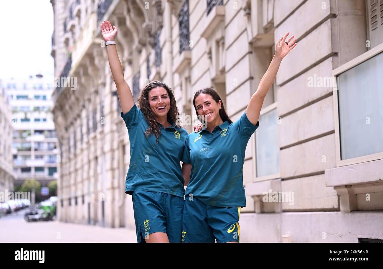 Australian Canoe Slalom athletes Jess Fox (left) and Noemie Fox pose ...