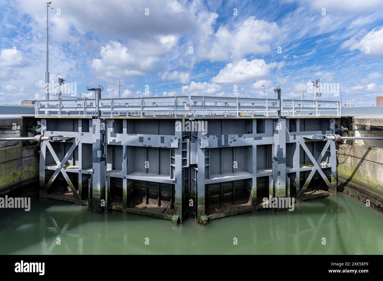 closed lock gate of a sea lock Stock Photo - Alamy