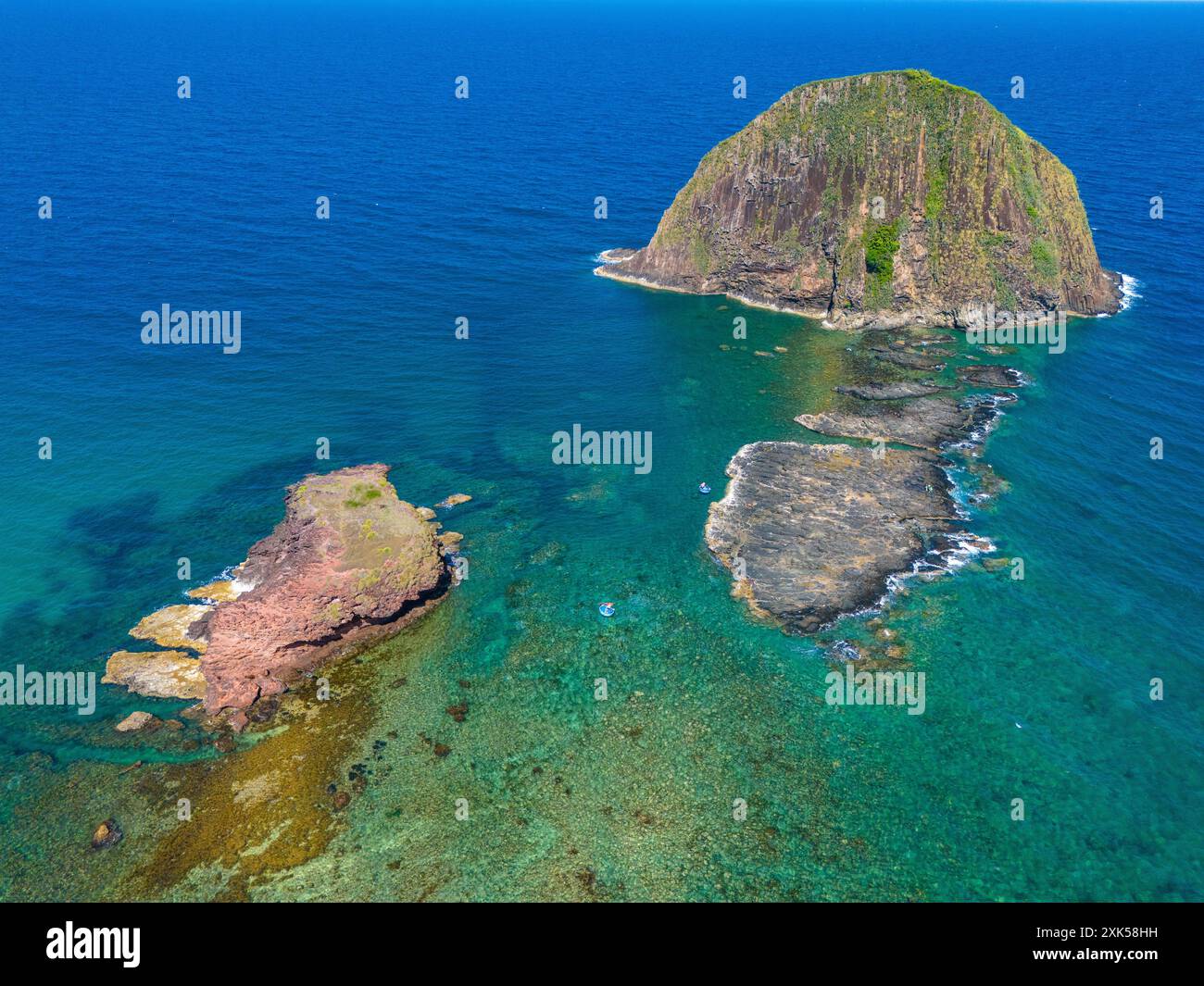 Aerial view of Hon Yen Island, Phu Yen province, Vietnam. Travel and ...