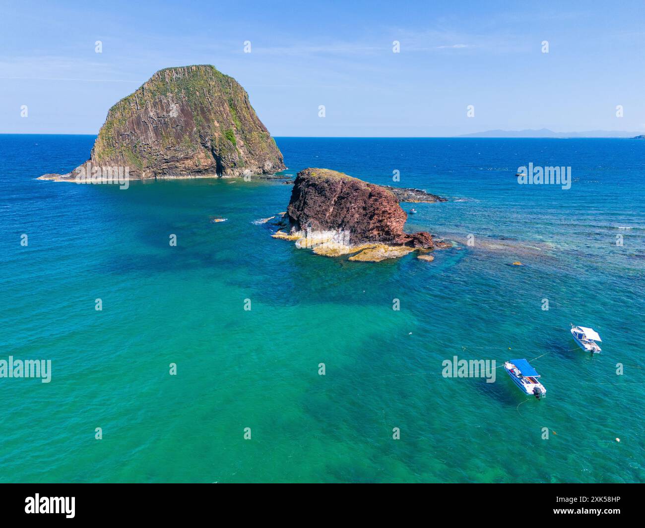 Aerial view of Hon Yen Island, Phu Yen province, Vietnam. Travel and ...