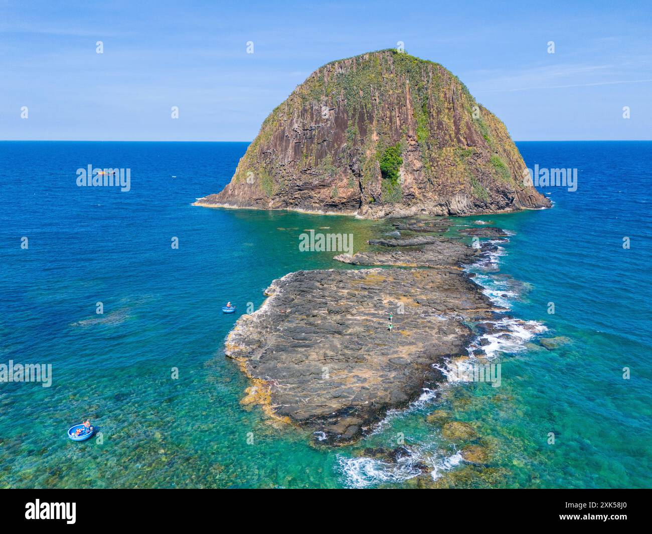 Aerial view of Hon Yen Island, Phu Yen province, Vietnam. Travel and ...