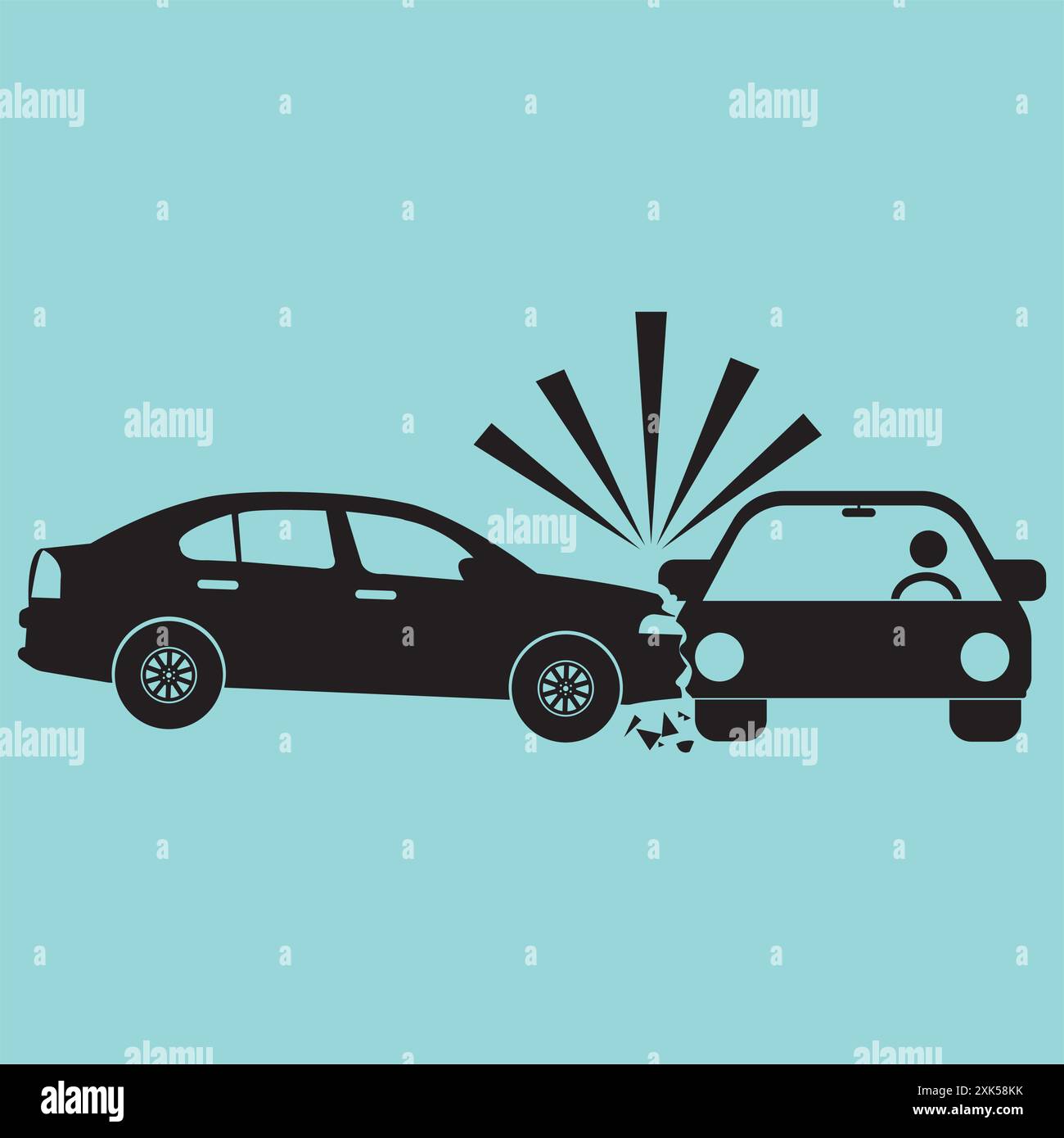 Accident of car icon Stock Vector Images - Alamy