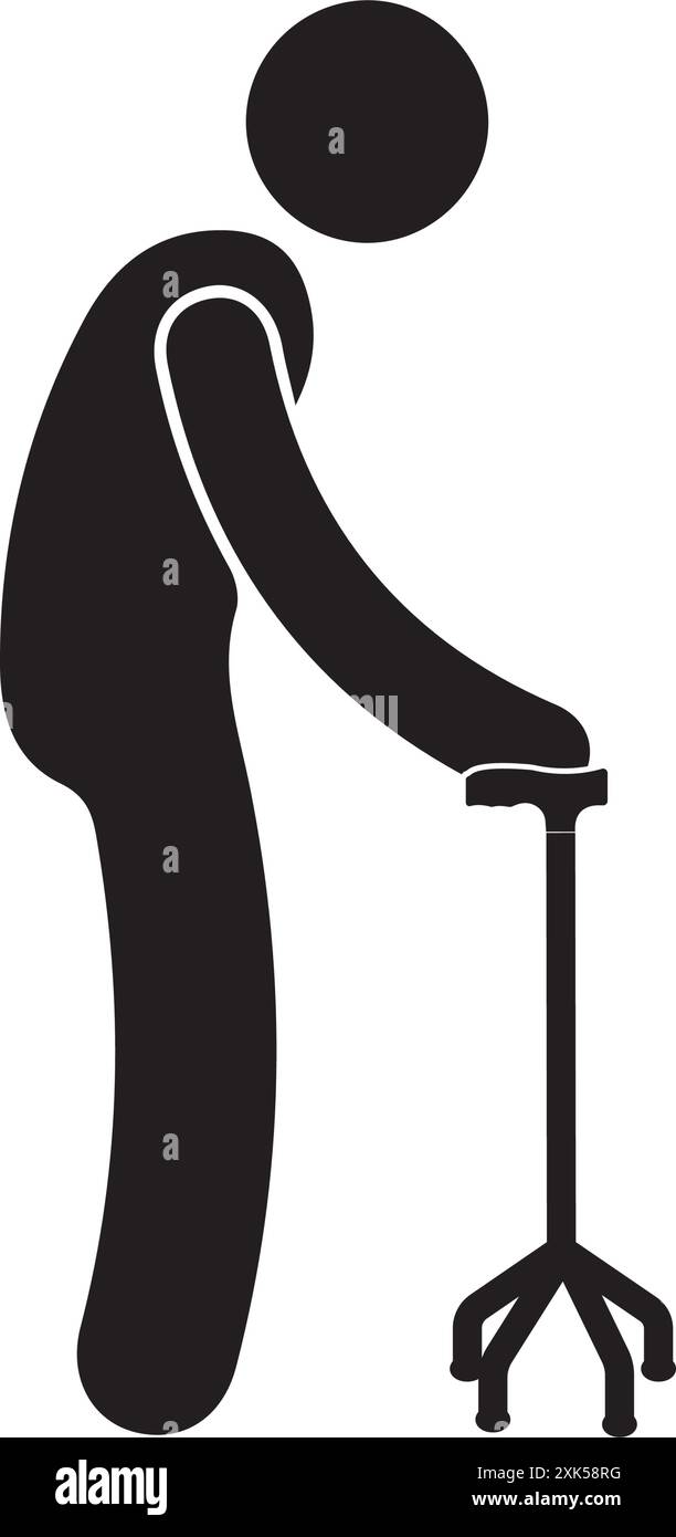 vector icons represent disabled, elderly, and injured people using ...