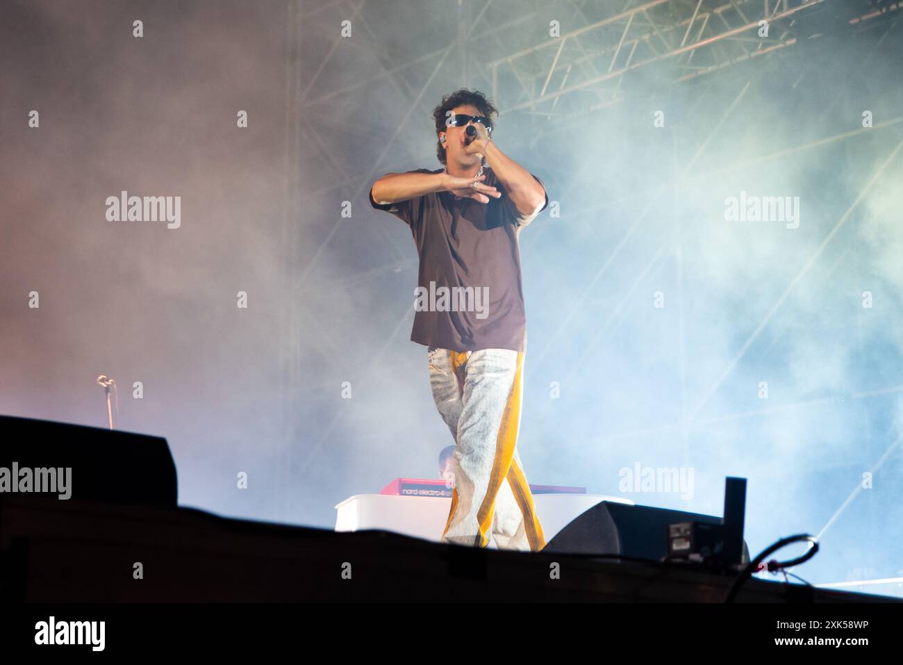 July 20, 2024, Paestum, Salerno, Italy: Italian rapper Tedua aka Mario ...