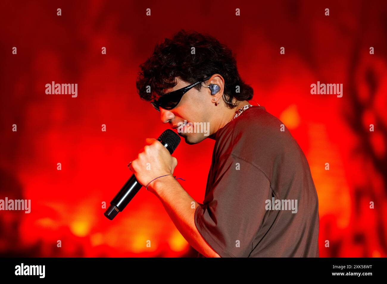 July 20, 2024, Paestum, Salerno, Italy: Italian rapper Tedua aka Mario ...