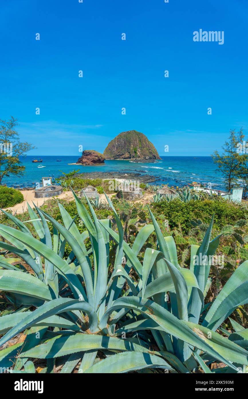 view of Hon Yen Island, Phu Yen province, Vietnam. Travel and landscape ...