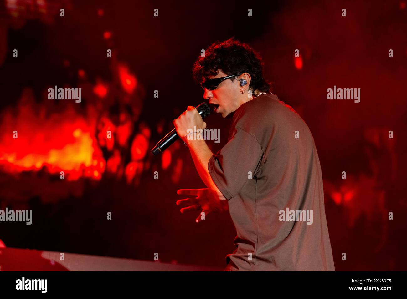 Paestum, Salerno, Italy. 20th July, 2024. Italian rapper Tedua aka ...