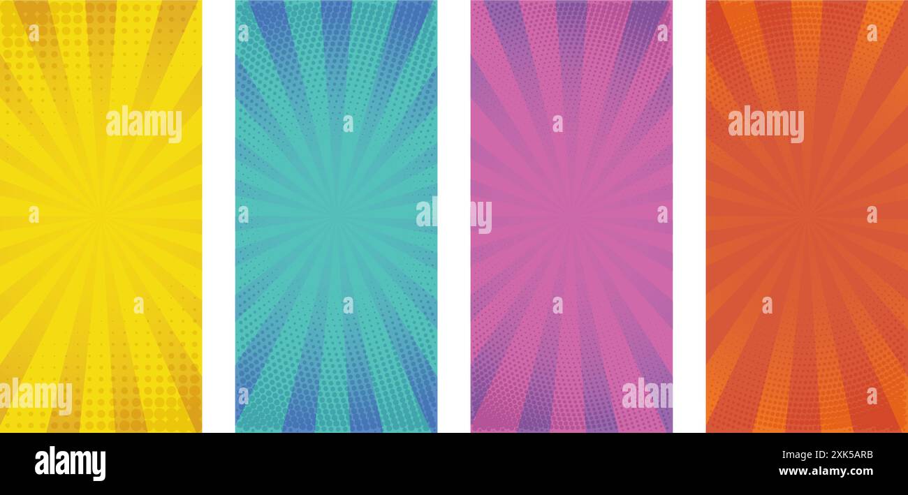 set of comic book halftone background. Vector illustration Stock Vector ...