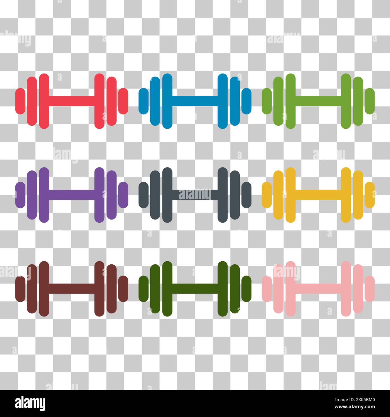 Set of Fitness weight icon, dumbbell design web button vector ...