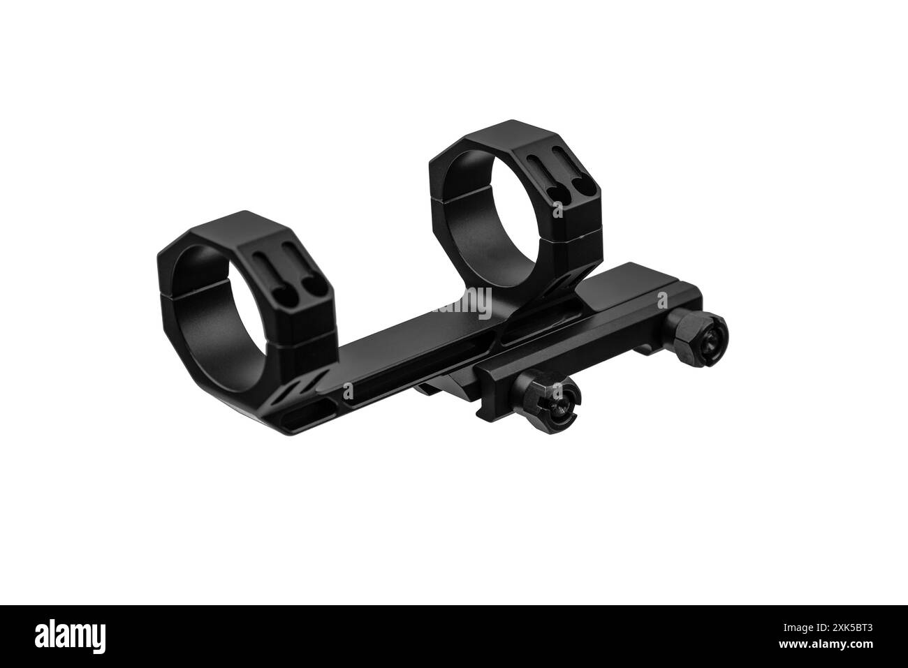 Quick disconnect mount made for holding a scope on a rifle isolated on ...