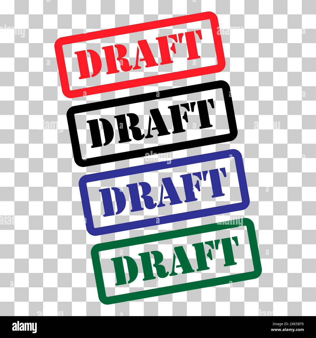 Set of Draft stamp symbol, label sticker sign button, text banner ...