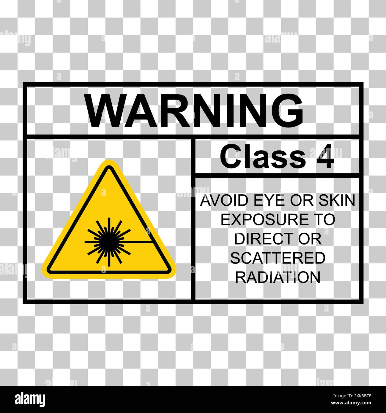 Laser radiation danger class 4 label icon, safety information symbol ...