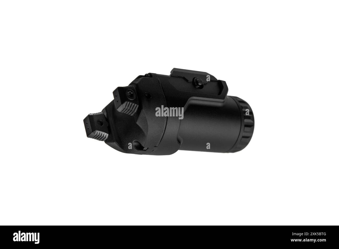 Modern LED flashlight with weapon mount. Underbarrel tactical ...