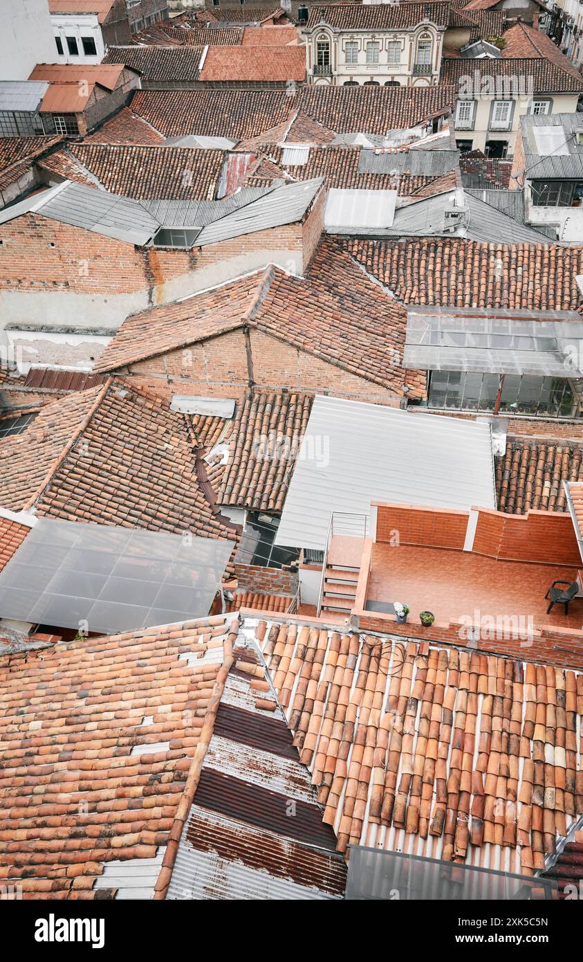 Roofs of old colonial buildings in Quito, Ecuador Stock Photo - Alamy