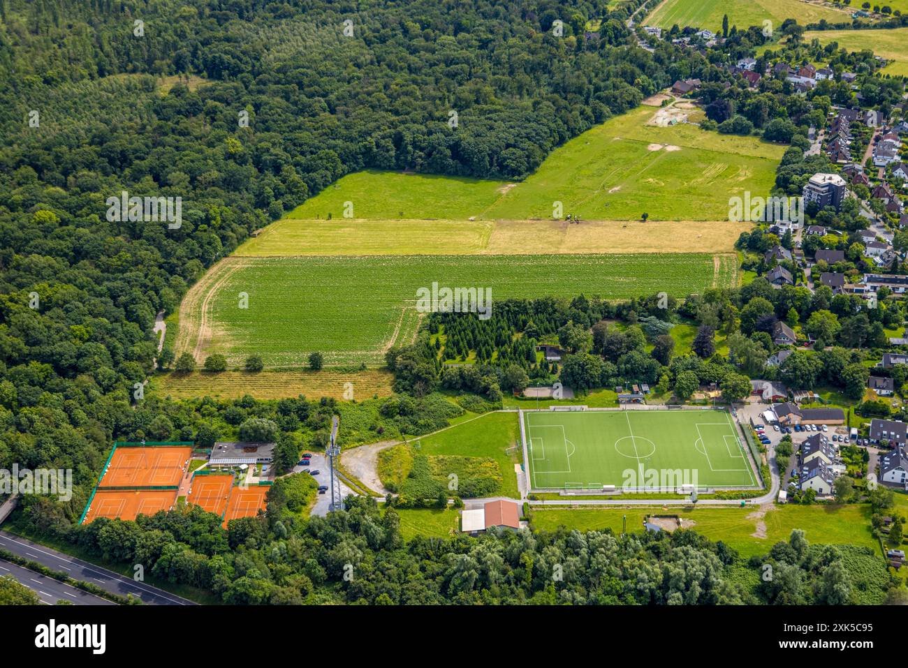 Luftbild, Duisburg-Süd, Neubauprojekt am Rahmer Buschfeld ...