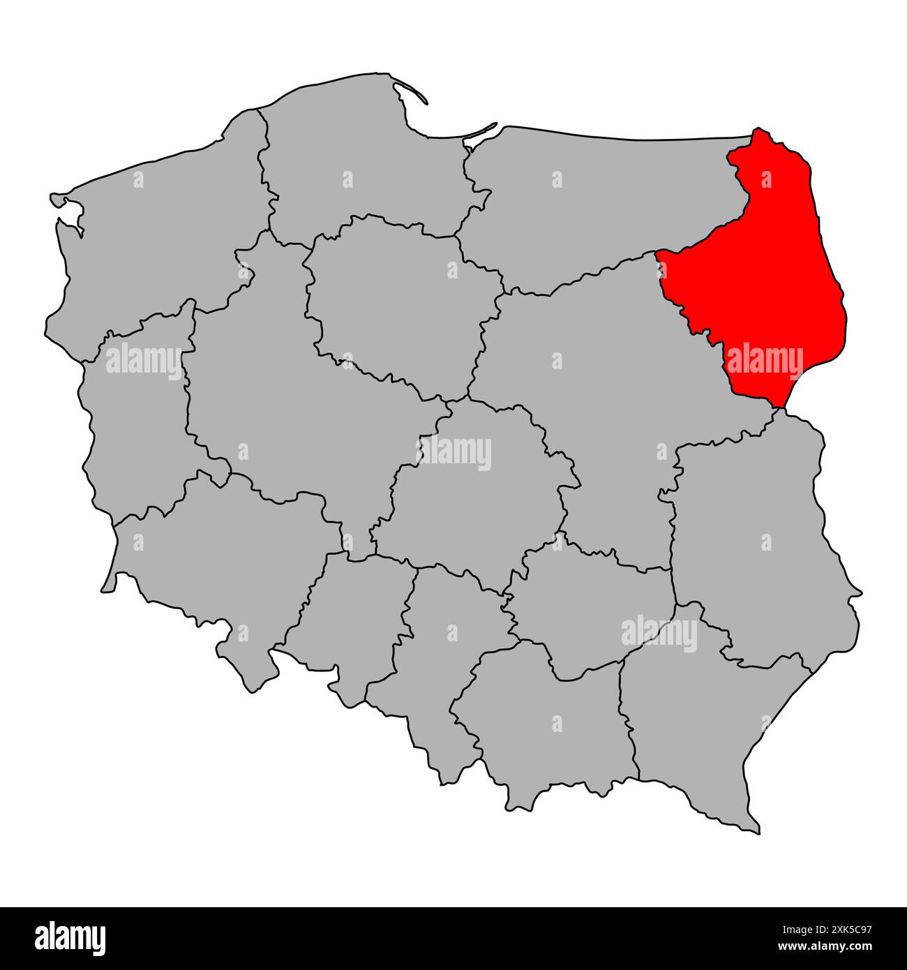 Podlaskie of Poland map shape, travel web flat concept icon vector ...