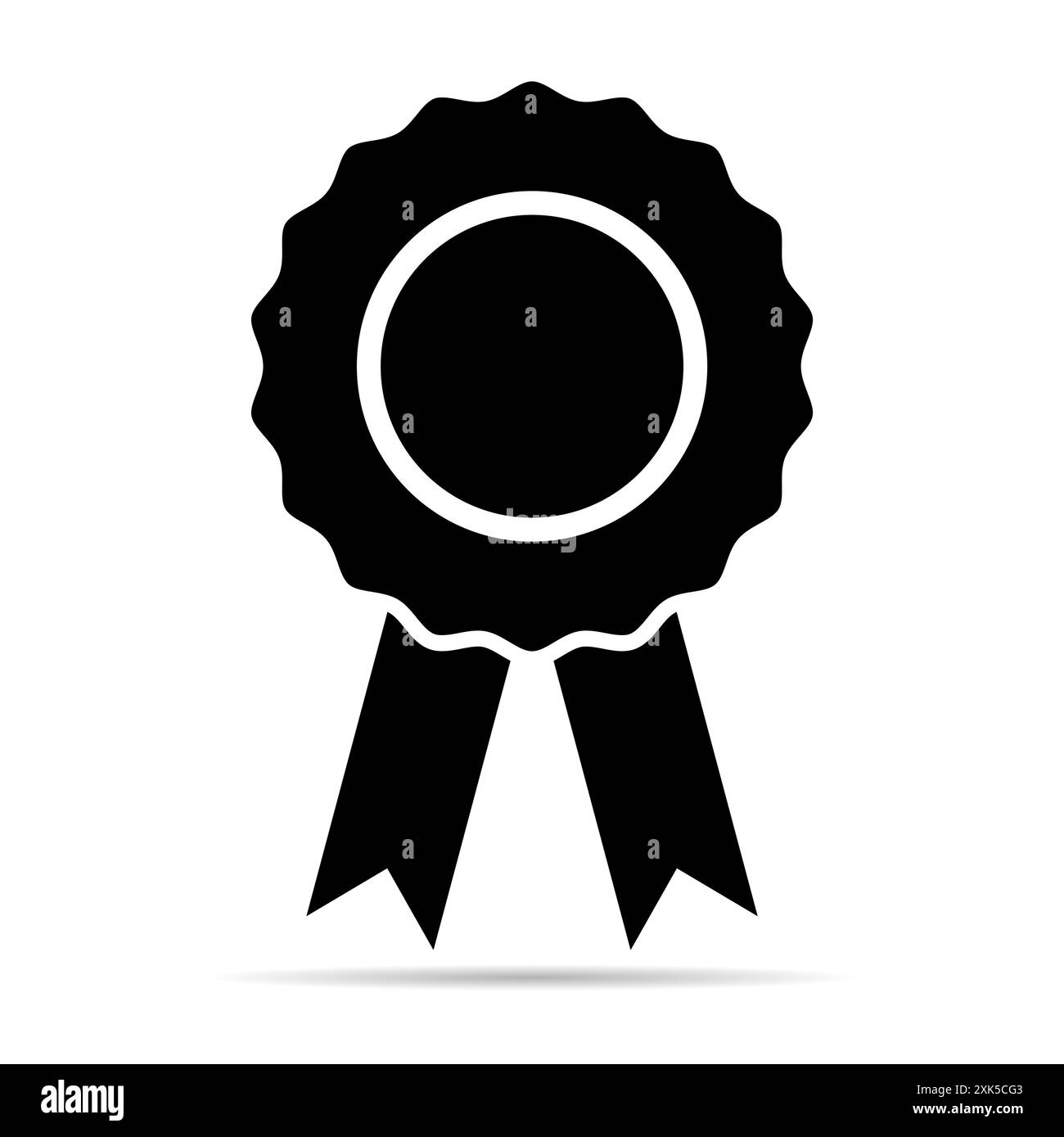 Certification seal shadow award icon, ribbon web stamp symbol, label ...