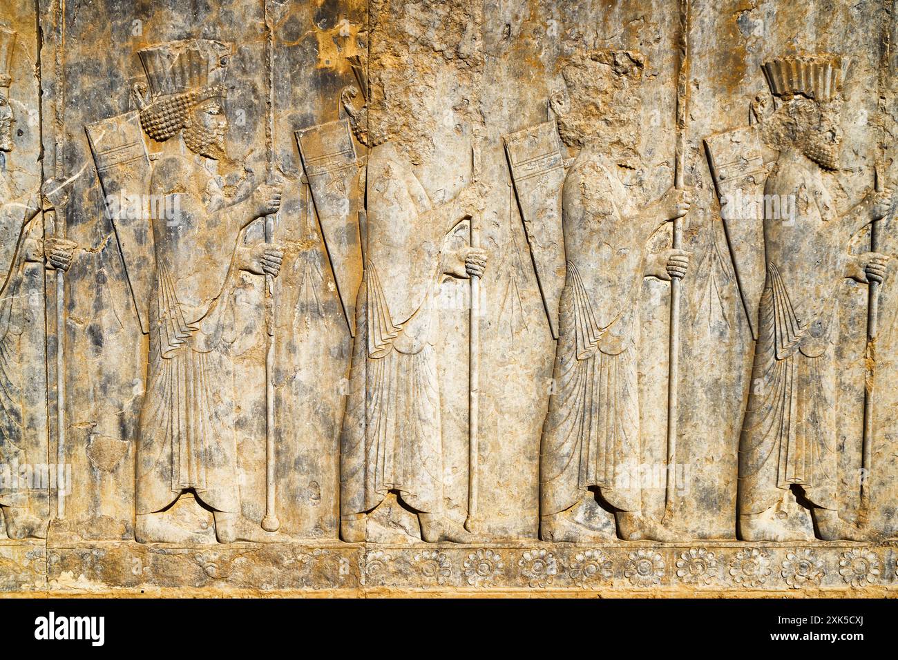 Amazing bas-relief at ancient necropolis Naqsh-e Rustam in Iran. Detail ...