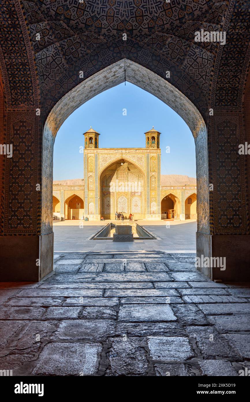 Awesome view of northern iwan from prayer hall of the Vakil Mosque in ...