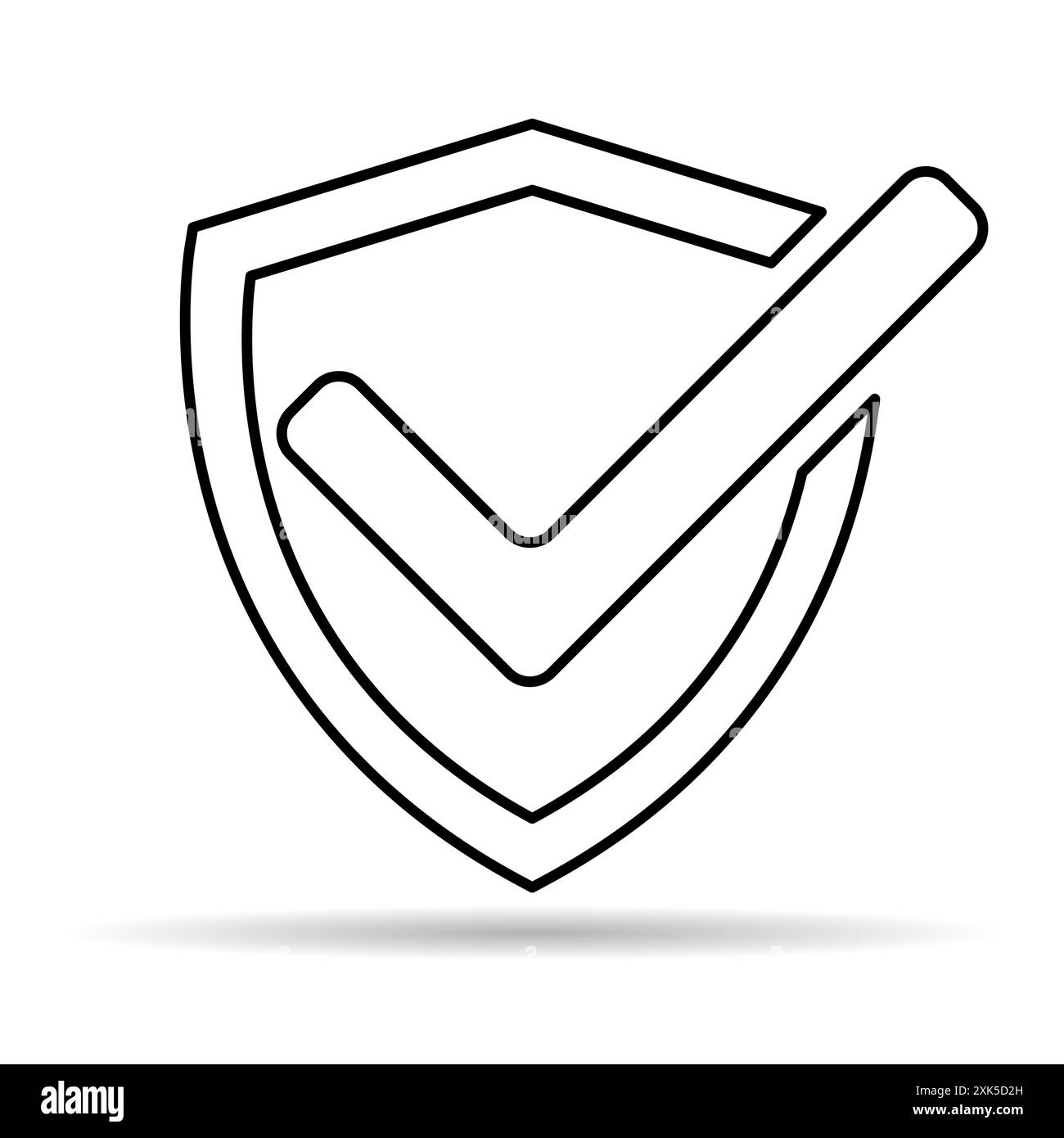Shield protect shadow icon, safety mark web design, guard symbol vector ...