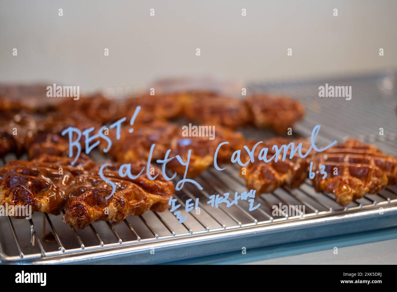 Croffle, a hybrid of a croissant and waffle which is a popular pastry ...