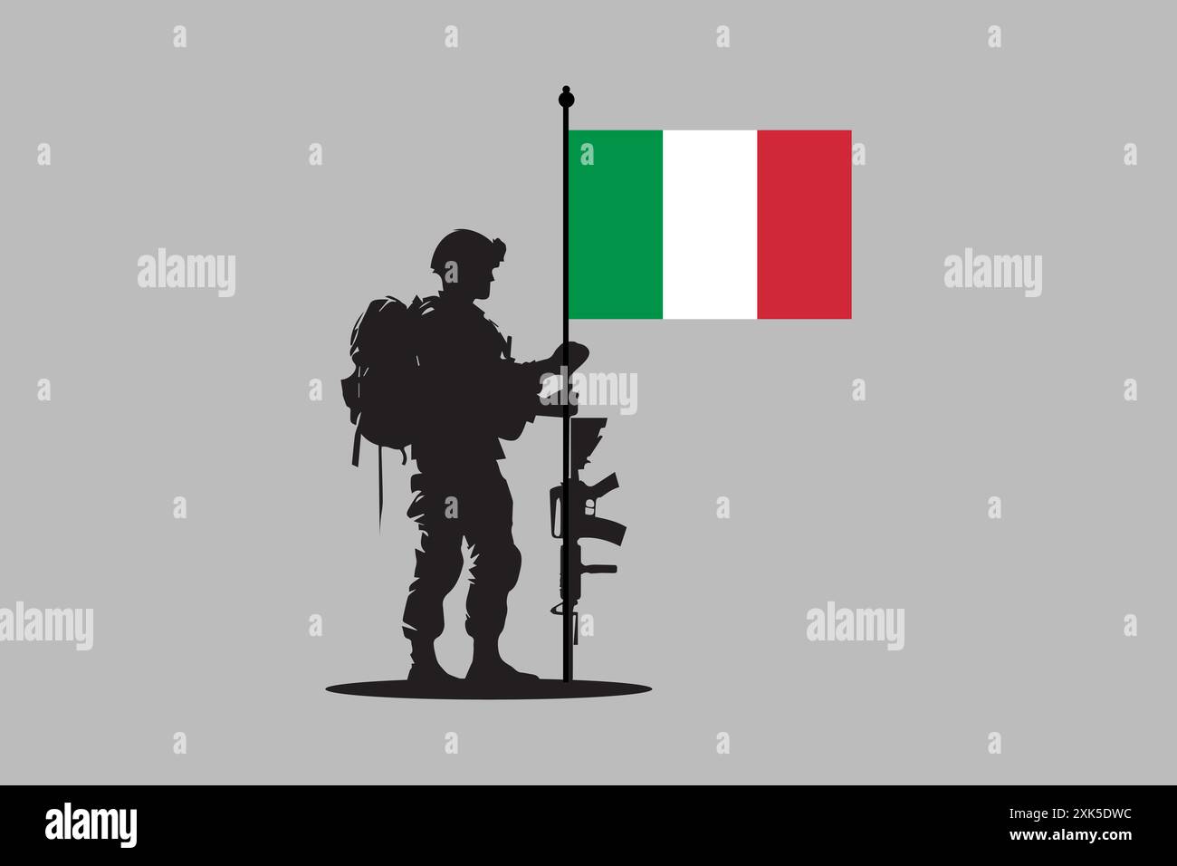 Italy soldier with flag Stock Vector Image & Art - Alamy