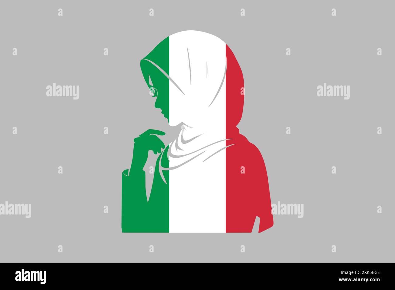 Italy Muslim girl wearing Italy flag hijab Stock Vector Image & Art - Alamy