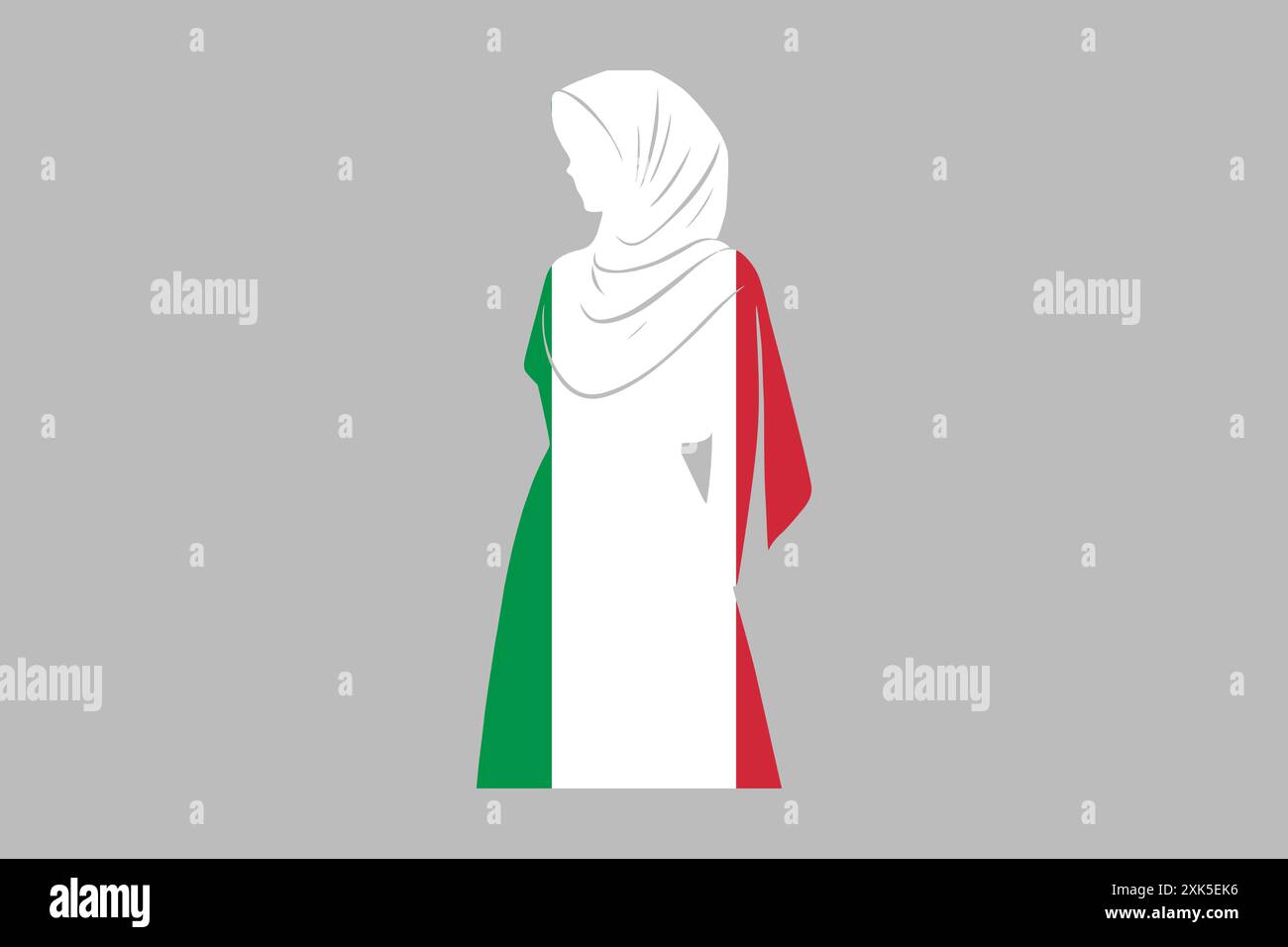Italy Muslim girl wearing Italy flag hijab Stock Vector Image & Art - Alamy
