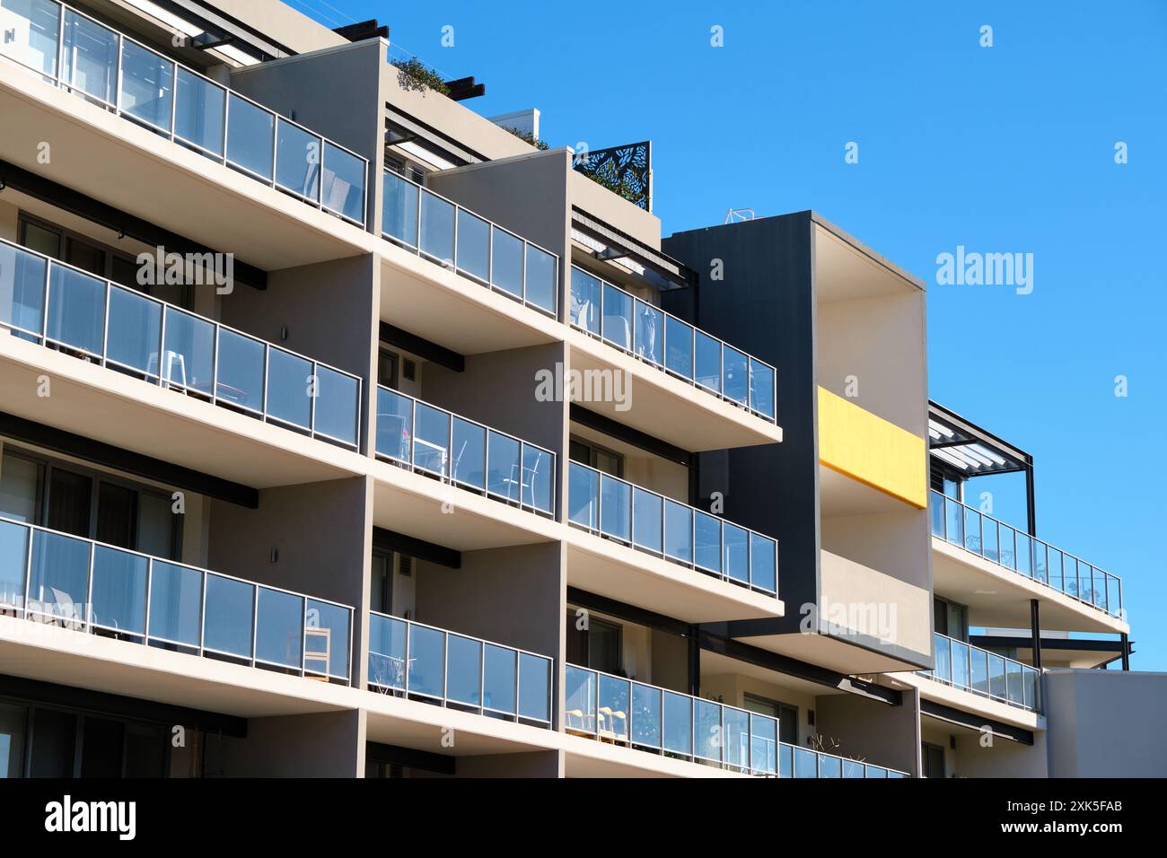 Exterior of a modern urban apartment building in the urban development ...