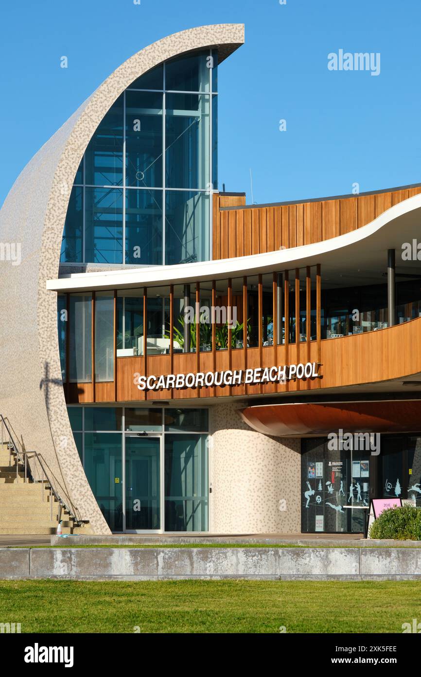 The modern Scarborough Beach Pool building, part of Stirling Leisure ...