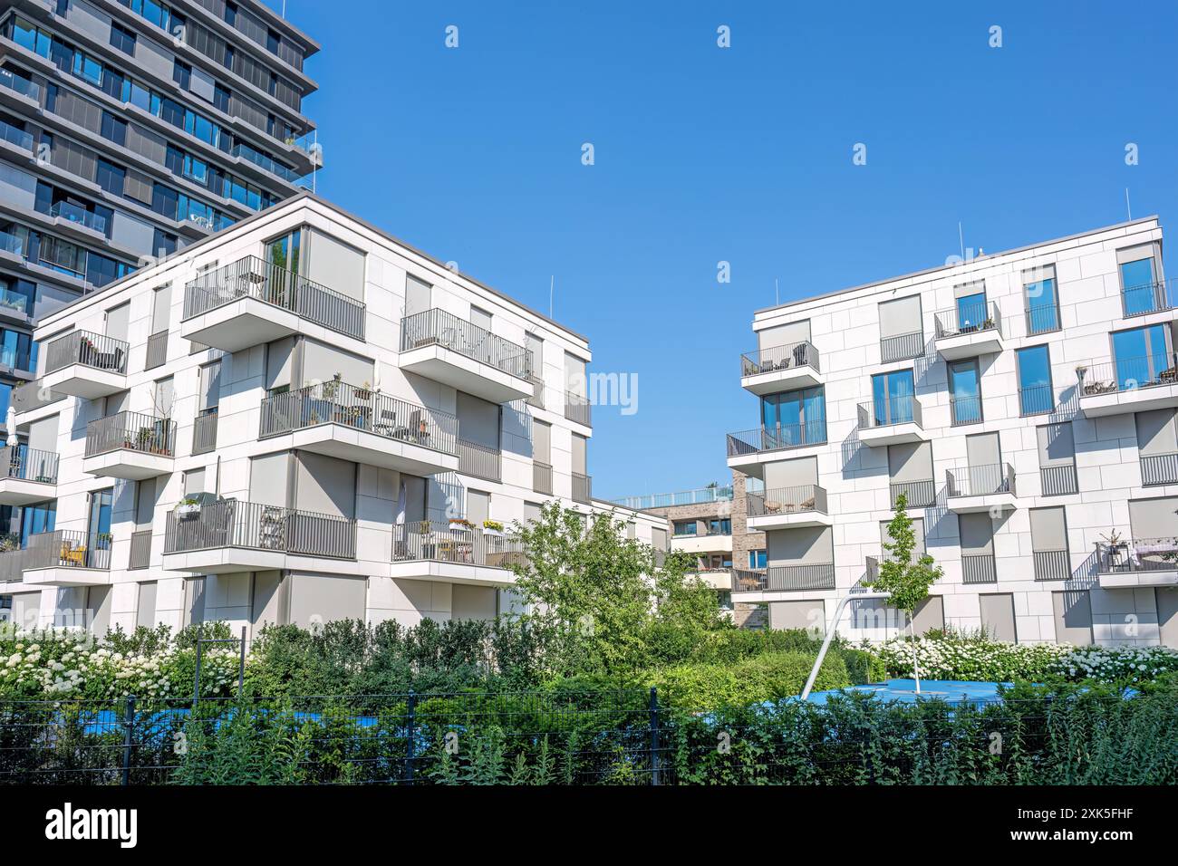 New multi-family apartment buildings seen in downtown Berlin, Germany ...