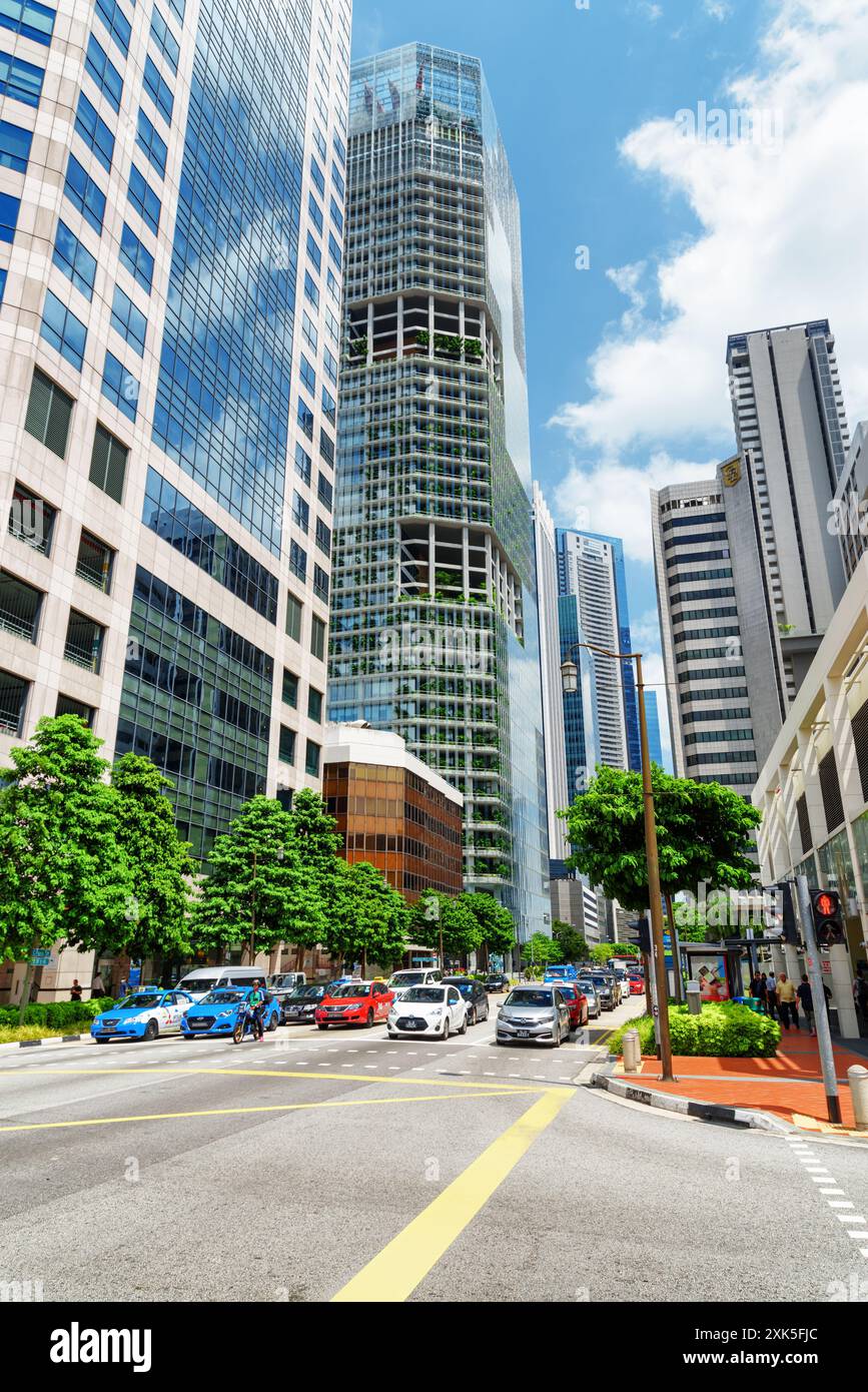 Scenic view of high-rise buildings at Upper Cross Street Stock Photo ...