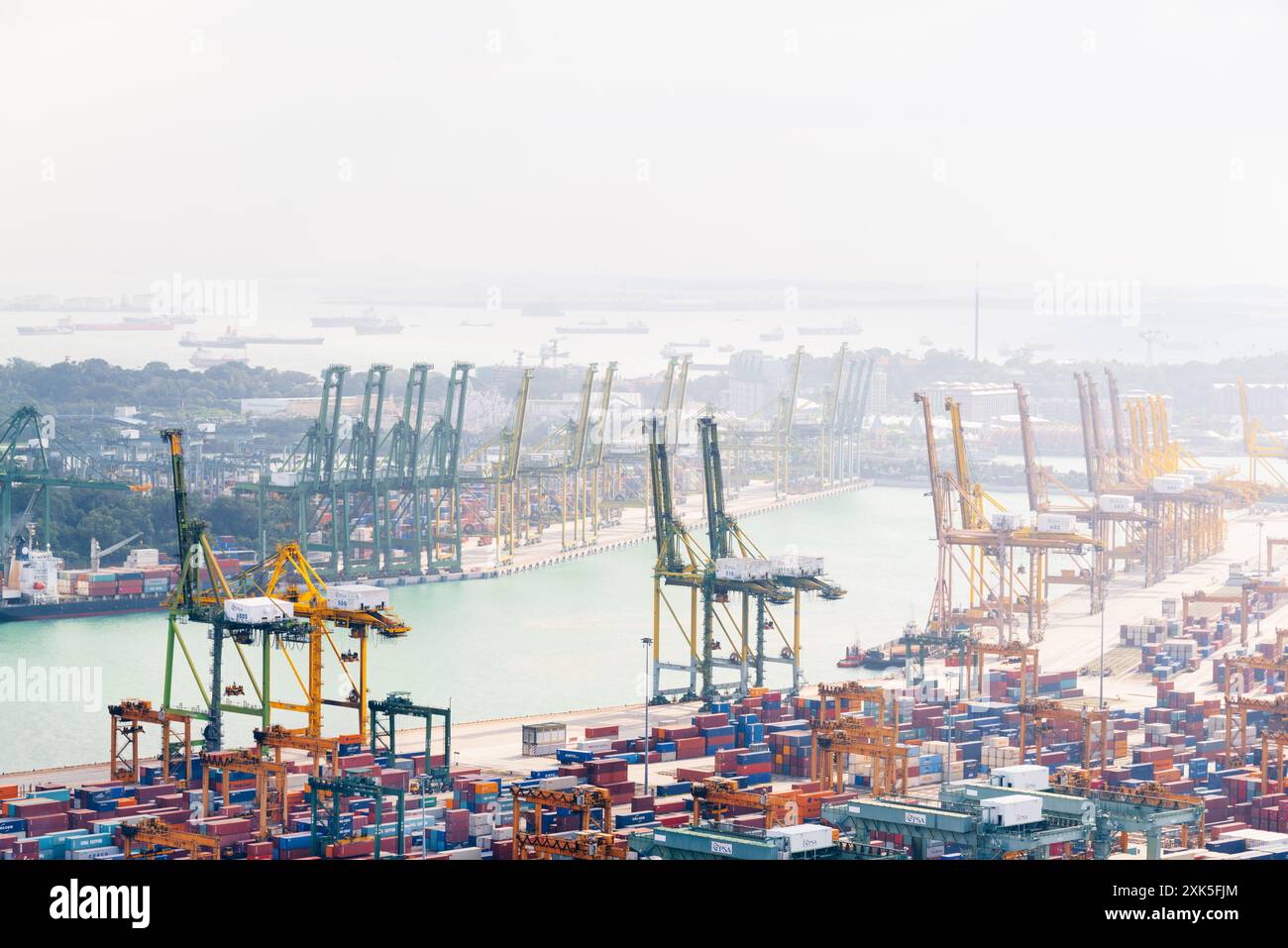 Amazing view of the Port of Singapore and Keppel Harbour Stock Photo ...